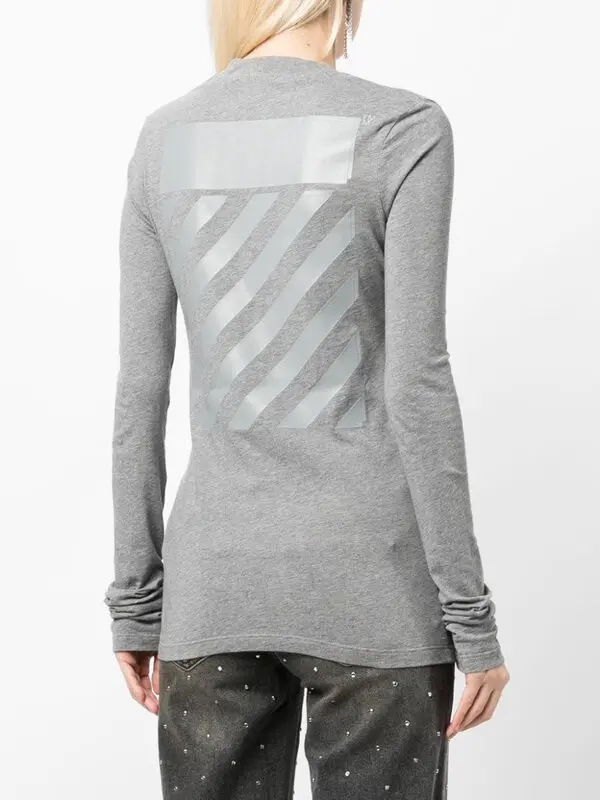 Off-White Diag-stripe Long-sleeve T-shirt - Grey