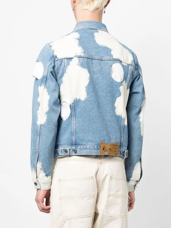 Off-White Cut-out Bleached Denim Jacket