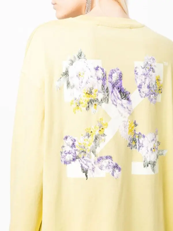 Off-White Flower Arrow Organic-cotton Sweatshirt