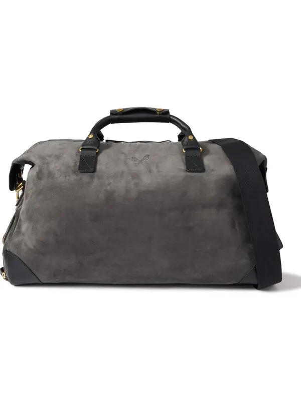 bennett winch - Bennett Winch - Weekender Leather-Trimmed Suede Holdall - Men - Gray
