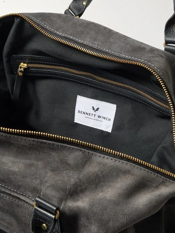 bennett winch - Bennett Winch - Weekender Leather-Trimmed Suede Holdall - Men - Gray