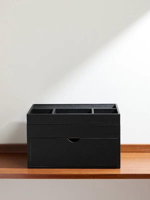 Smythson Panama Cross-grain Leather Stationery Organiser