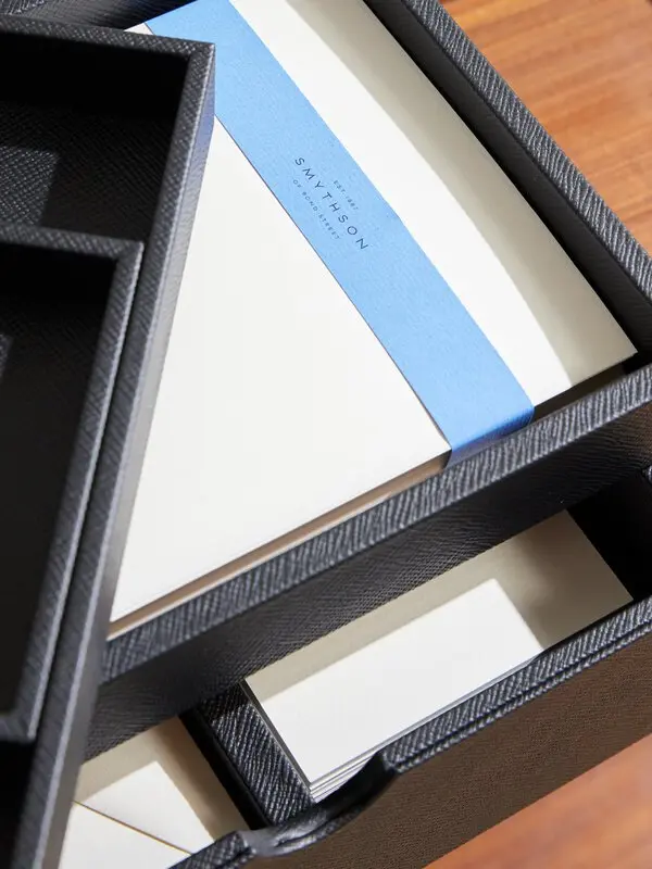 Smythson Panama Cross-grain Leather Stationery Organiser