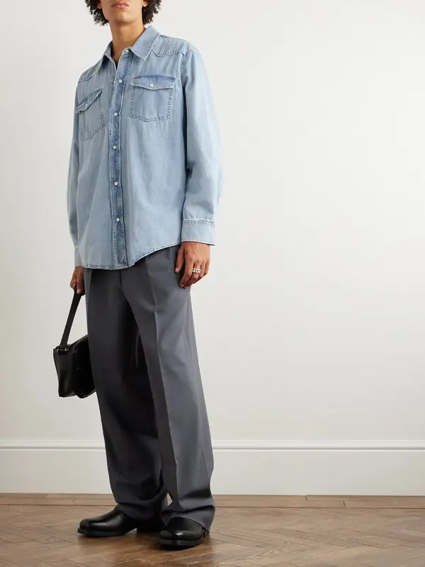 シャツ OUR LEGACY FRONTIER WESTERN DENIM SHIRT Our Legacy Frontier Denim Western Shirt In Blue - 50% Off