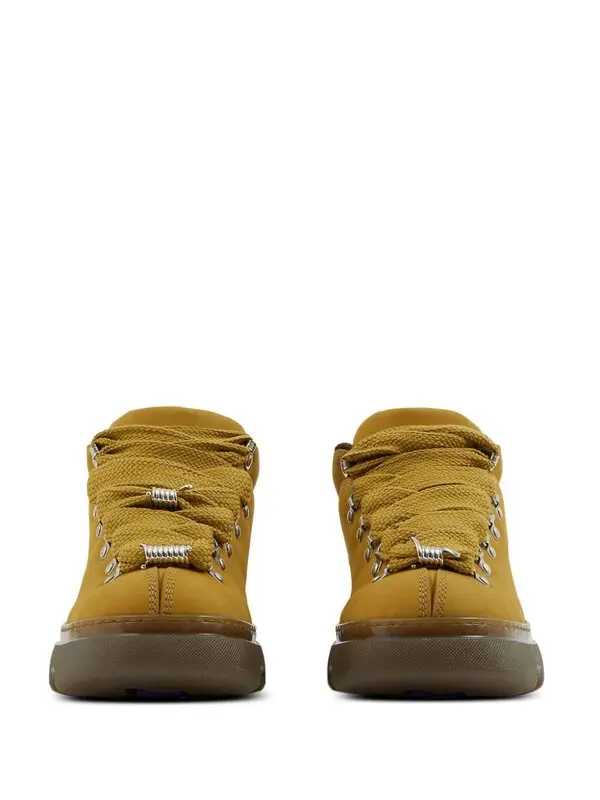 Burberry Lace-up Leather Ankle Boots - Brown