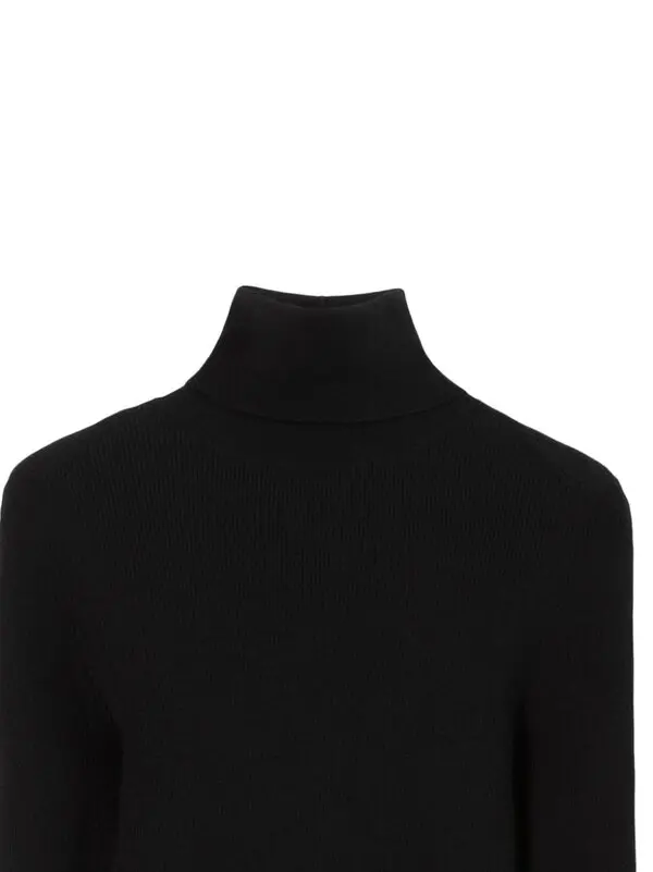 Burberry Equestrian Knight Wool-blend Roll-neck Jumper - Black