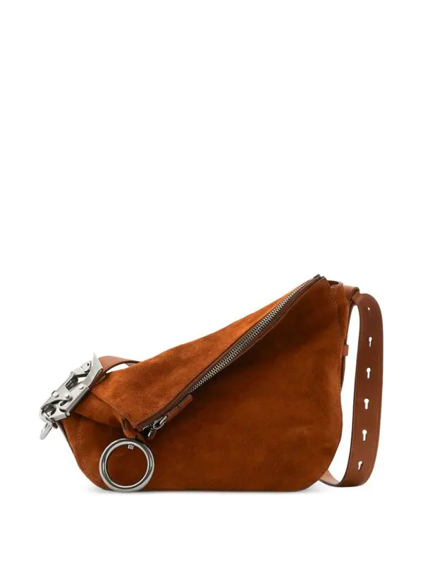 Burberry Asymmetric Suede Shoulder Bag - Orange