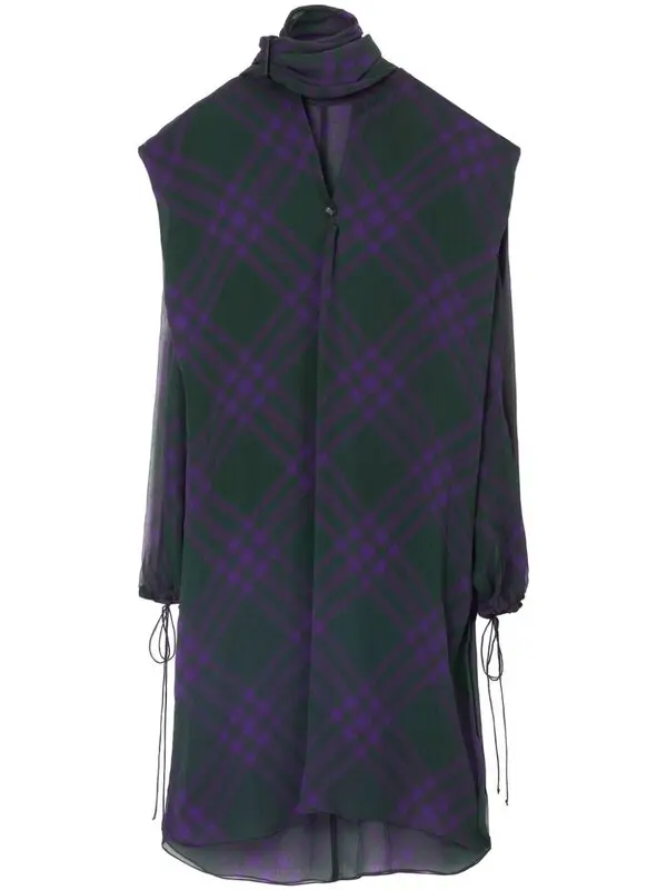 Burberry Check-pattern Silk Blouse