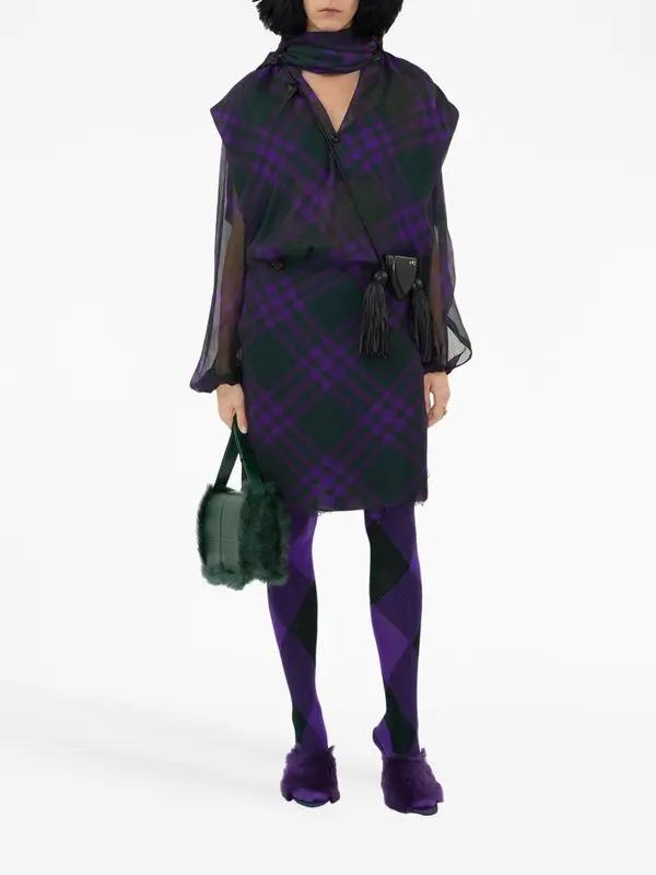 Burberry Check-pattern Silk Blouse