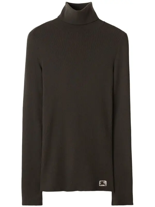 Burberry Equestrian Knight Wool-blend Roll-neck Jumper - Green