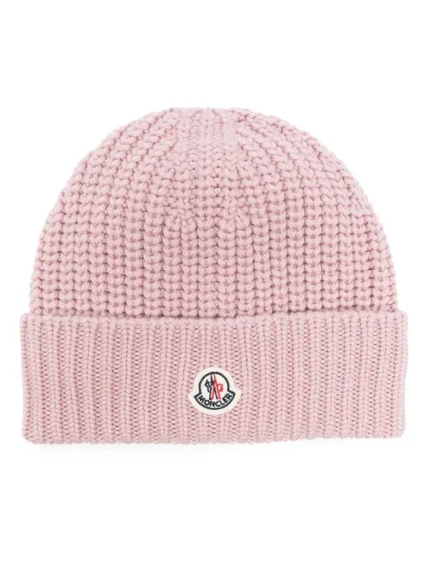 Moncler Logo-patch Ribbed-knit Beanie