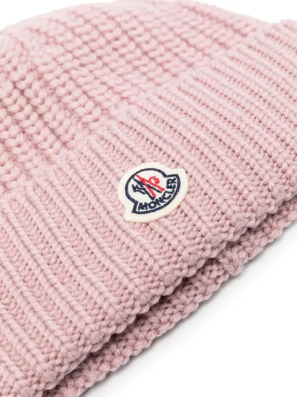 Moncler Logo-patch Ribbed-knit Beanie