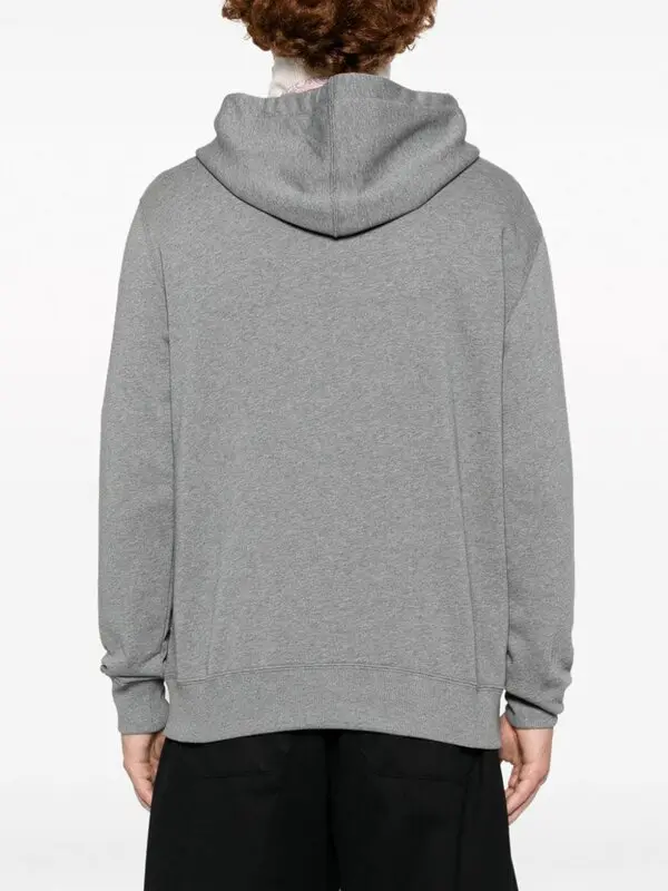 Etro Logo-stamp Cotton Hoodie - Grey