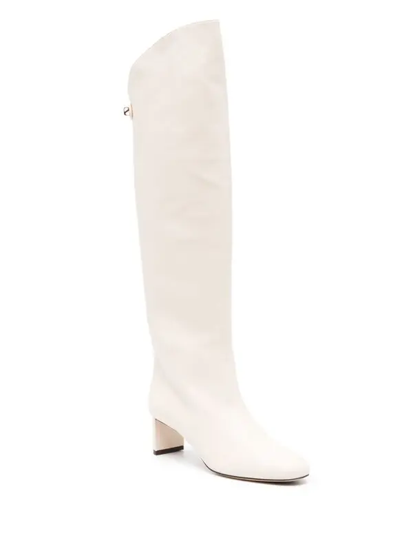 MAISON SKORPIOS 50mm Knee-high Leather Boots