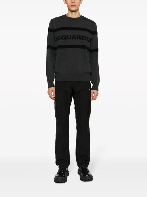 Dsquared2 Intarsia-logo Wool Jumper