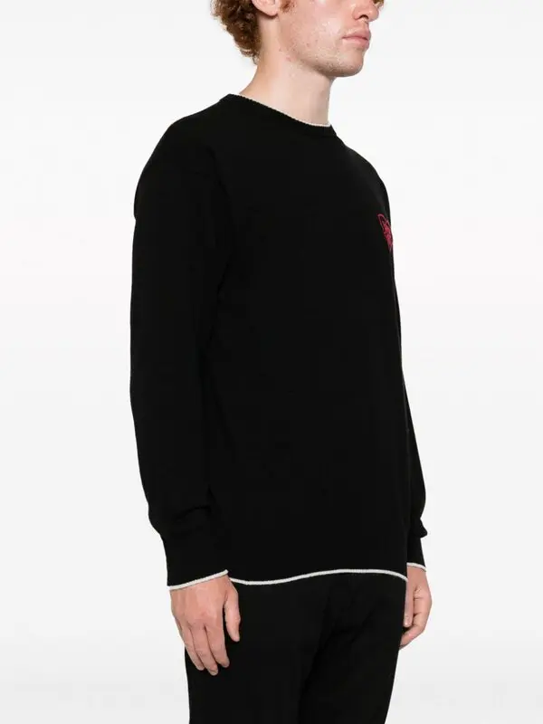 FAMILY FIRST Embroidered-logo Crew-neck Jumper
