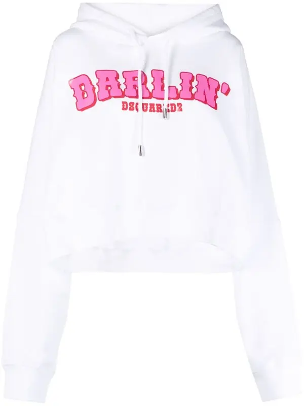Dsquared2 Darlin' Logo-print Cotton Hoodie - White
