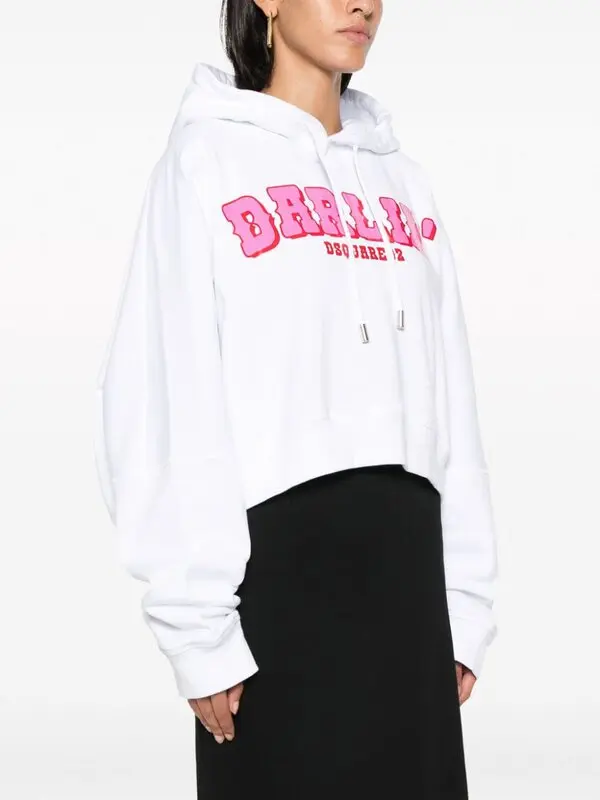 Dsquared2 Darlin' Logo-print Cotton Hoodie - White