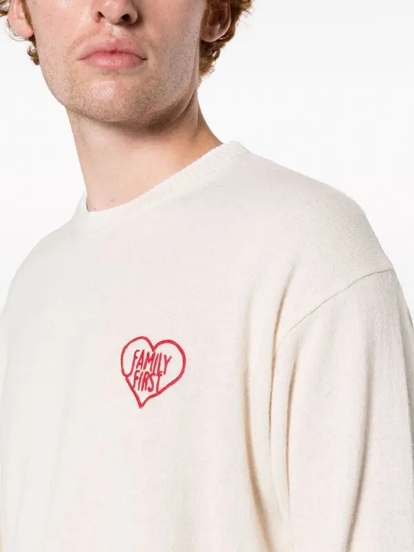 FAMILY FIRST Embroidered Logo Crew Neck Jumper