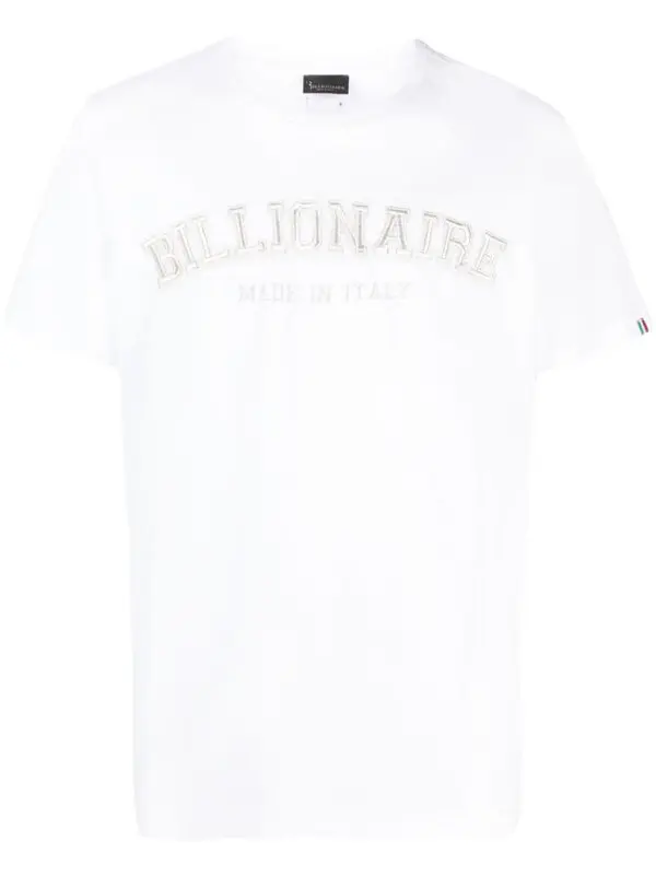 BILLIONAIRE Embroidered-logo T-shirt - White