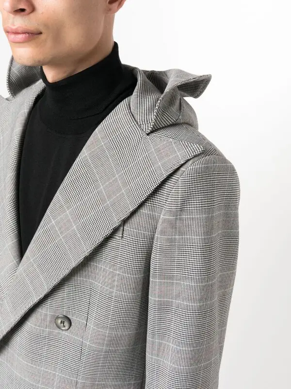 Moschino Double-breasted Plaid-check Coat