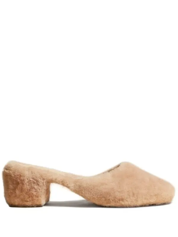 Khaite Clio 50mm Shearling Mules