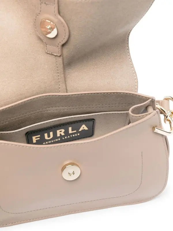 Furla Flow Leather Shoulder Bag - Neutrals