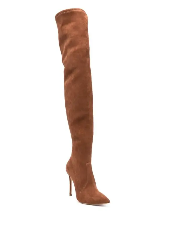 Casadei Julia 100mm Above-knee Boots - Brown