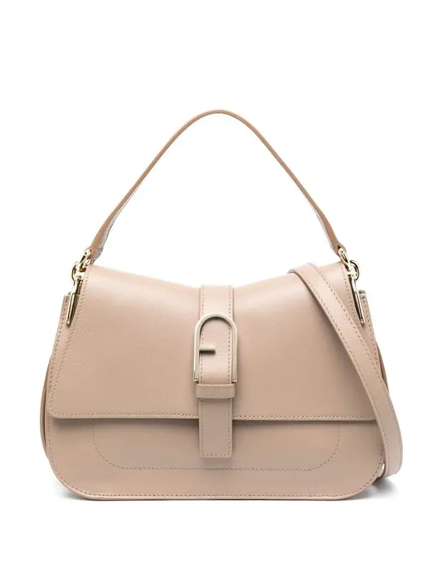 Furla Sofia Logo-plaque Leather Tote Bag - Neutrals
