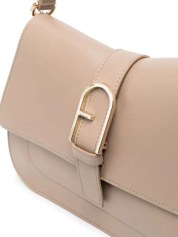 Furla Sofia Logo-plaque Leather Tote Bag - Neutrals