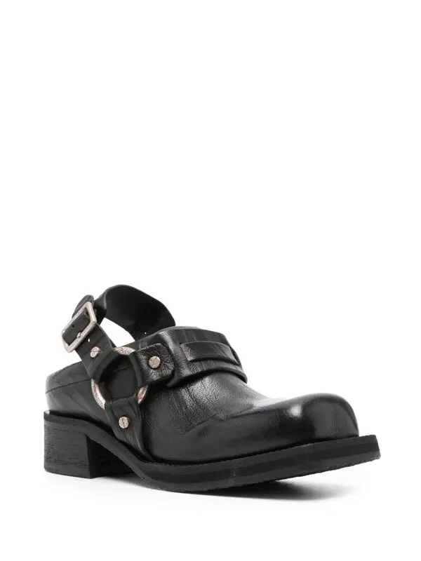 Acne Studios 40mm Square-toe Leather Mules
