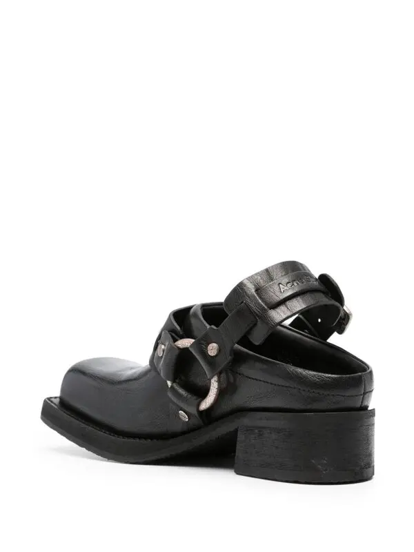 Acne Studios 40mm Square-toe Leather Mules