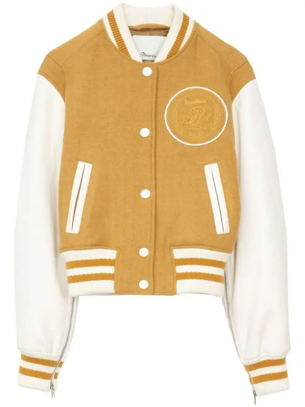 3.1 Phillip Lim Logo-patch Knitted Bomber Jacket - Yellow