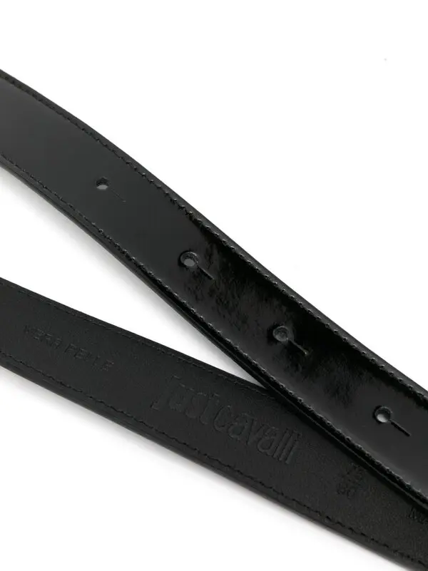 Just Cavalli Logo-lettering Leather Belt - Black