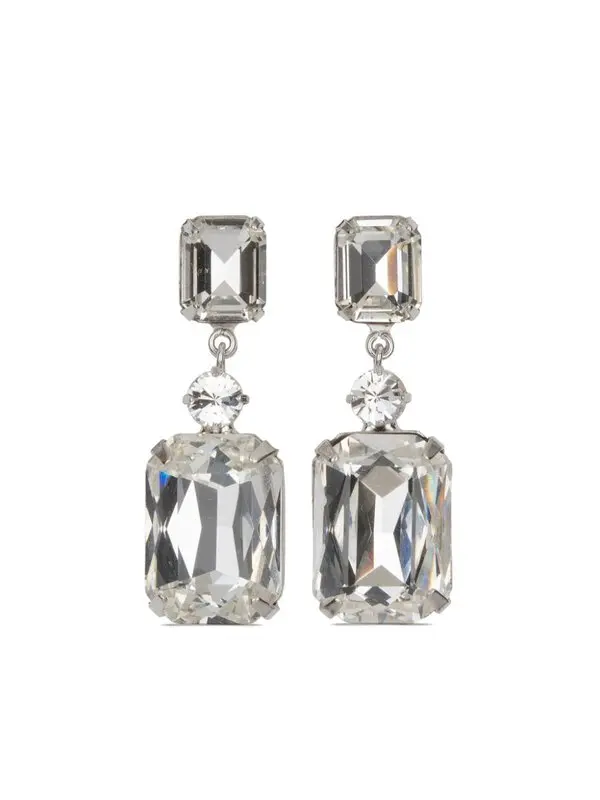 JENNIFER BEHR Justine Crystal-embellished Earrings - Silver