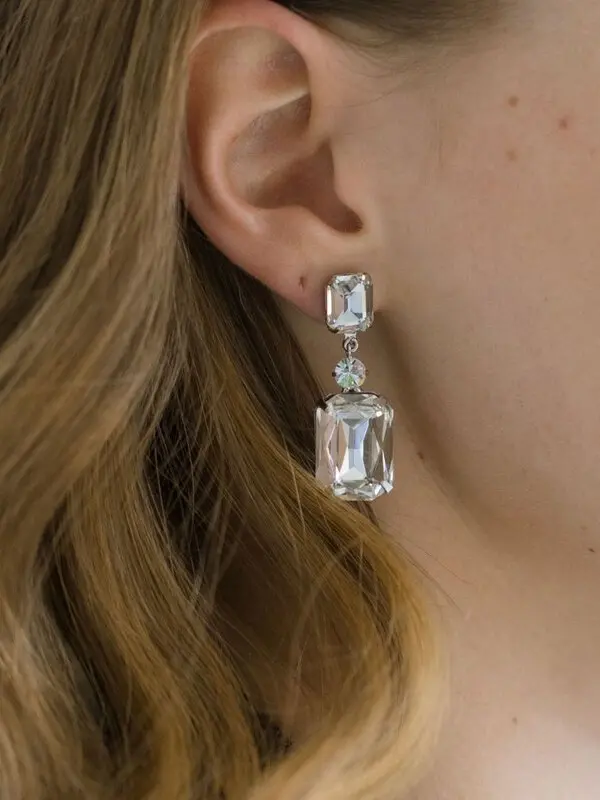 JENNIFER BEHR Justine Crystal-embellished Earrings - Silver