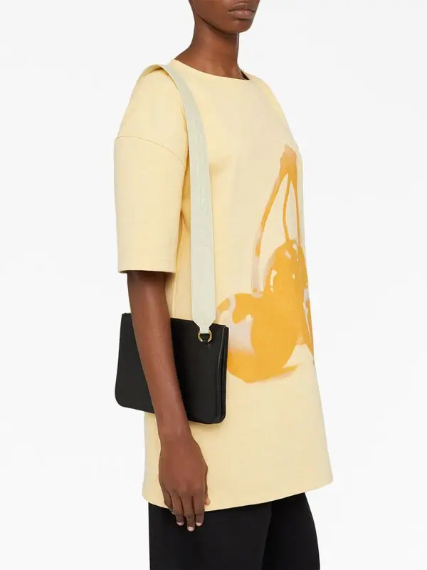 JIL SANDER Logo-strap Leather Crossbody Bag - Black