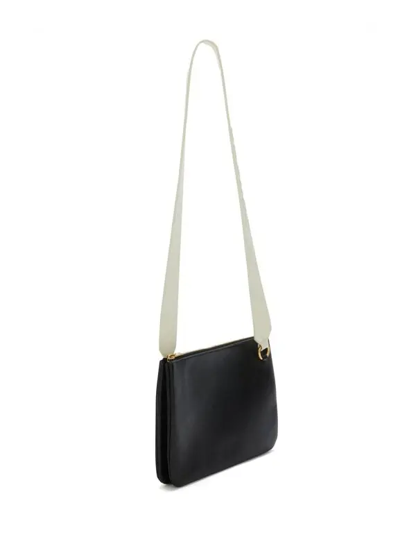 JIL SANDER Logo-strap Leather Crossbody Bag - Black