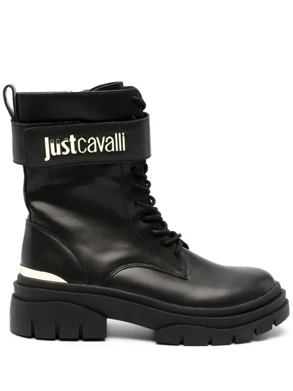 Just Cavalli Logo-plaque Leather Boots