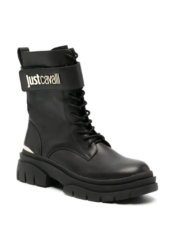 Just Cavalli Logo-plaque Leather Boots