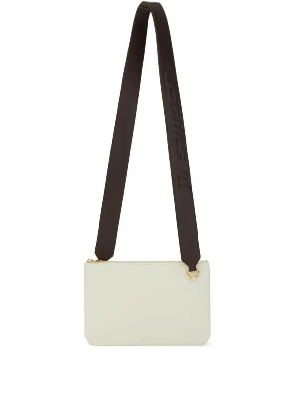 JIL SANDER Leather Crossbody Bag With Logo Strap - White