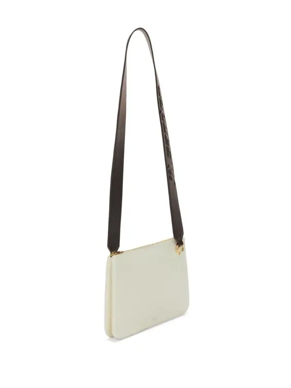 JIL SANDER Leather Crossbody Bag With Logo Strap - White