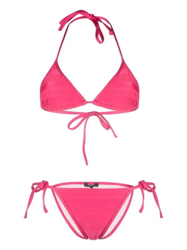Balmain Logo-print Triangle Bikini - Pink