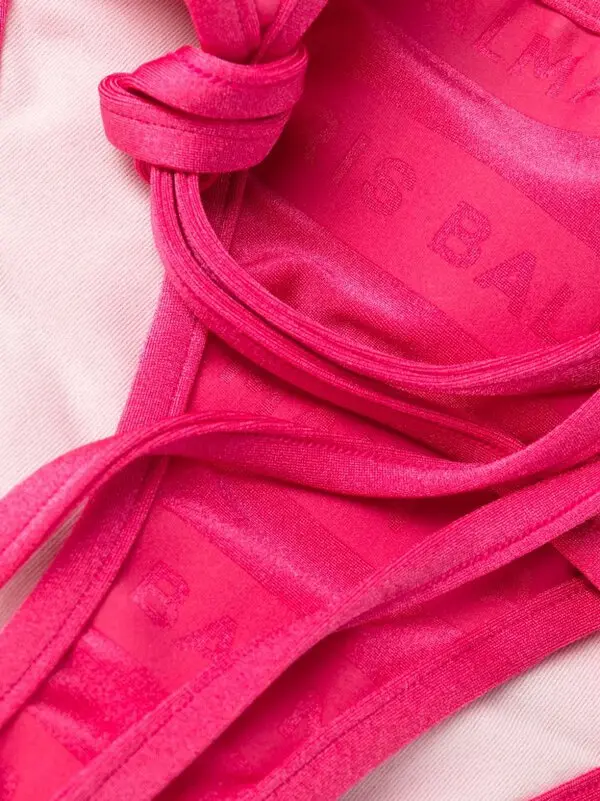 Balmain Logo-print Triangle Bikini - Pink