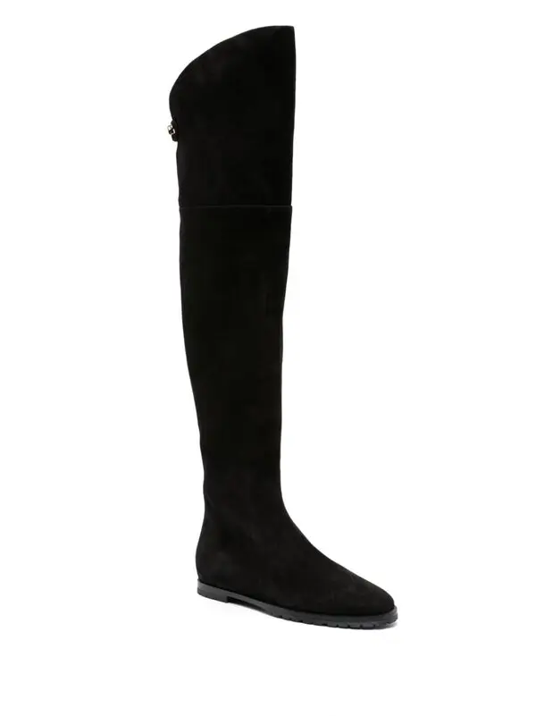 MAISON SKORPIOS Stefania Suede Boots - Black