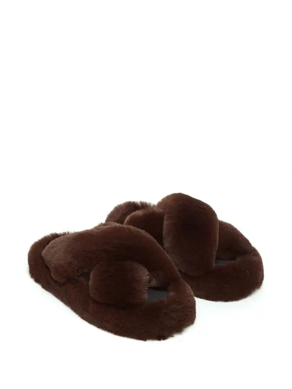 Apparis Biba Faux-fur Crossover Slippers