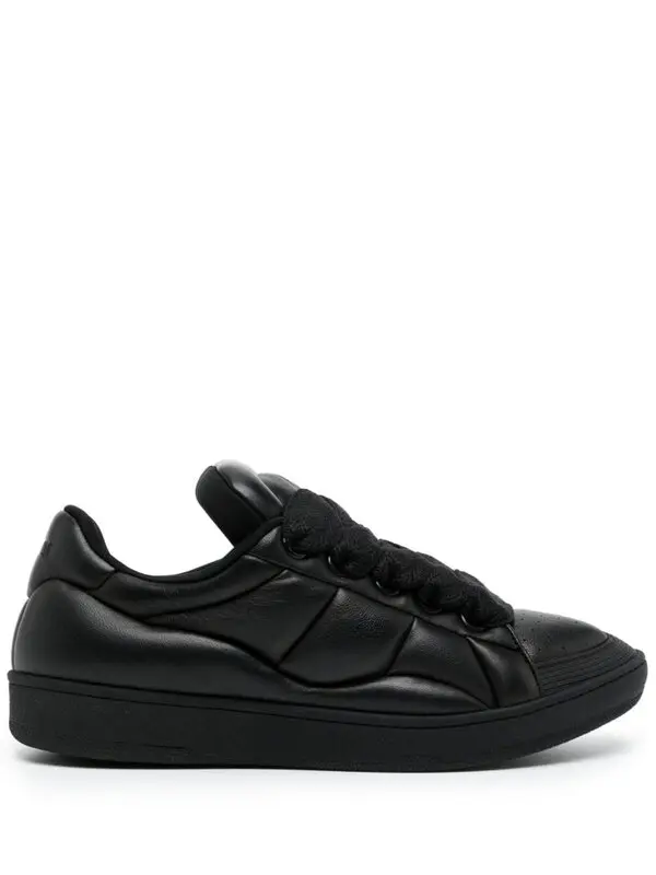 LANVIN Curb Xl Leather Sneakers - Black