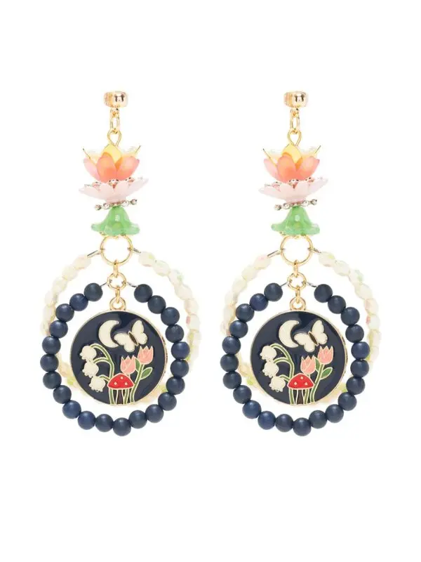 AMIR SLAMA BIJOUX Amir Slama Mushroom Beaded Earrings - Multicolour