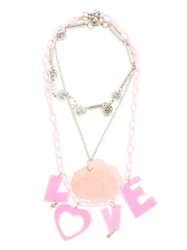AMIR SLAMA Rose Pendant Necklace Set Of Three