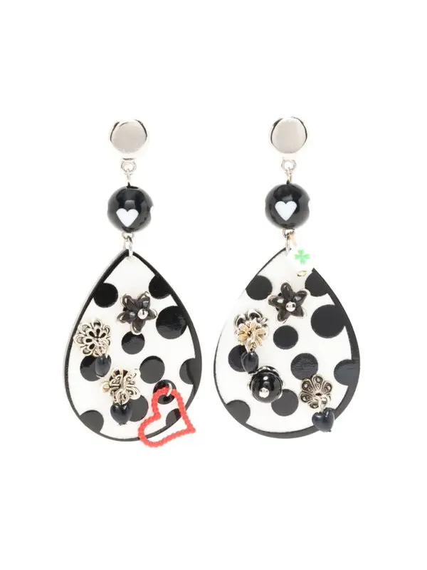 AMIR SLAMA Enamelled Polka-dot Earrings - Black